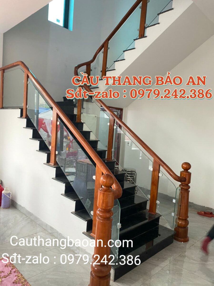 CẦU THANG LAN CAN KÍNH ĐẸP . CẦU THANG KÍNH TAY VỊN GỖ TẠI HÀ NỘI – Cầu ...